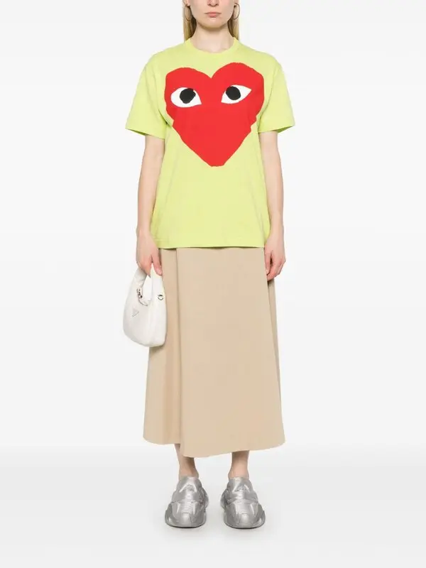 Play Comme Des Garcon Heart-print T-shirt - Green