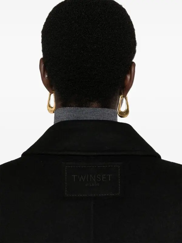 TWINSET Logo-patch Coat - Black