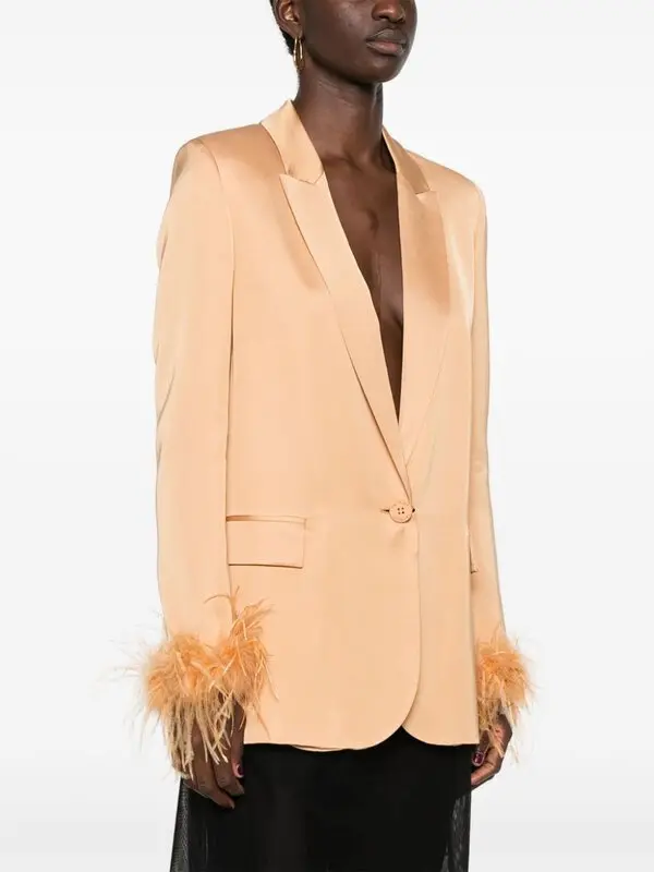 TWINSET Feather-trim Satin Blazer