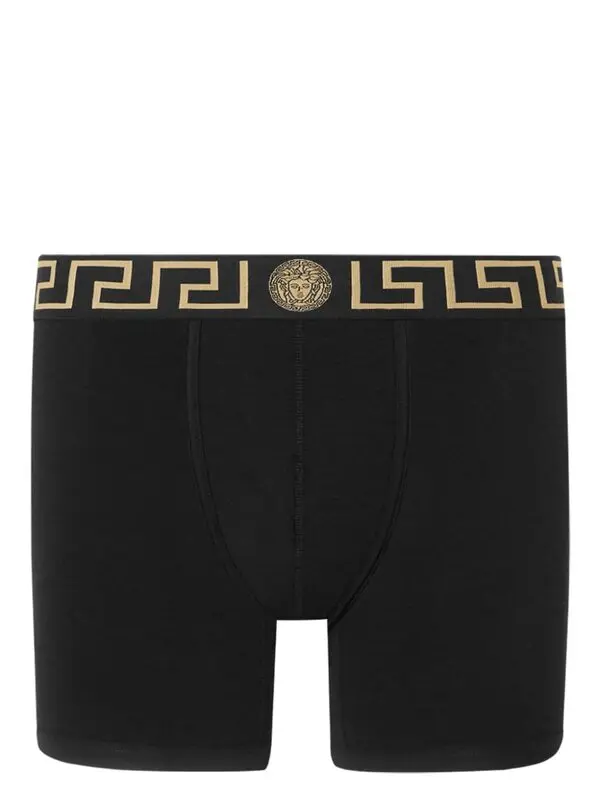Versace Greca Border Long Boxers - Black