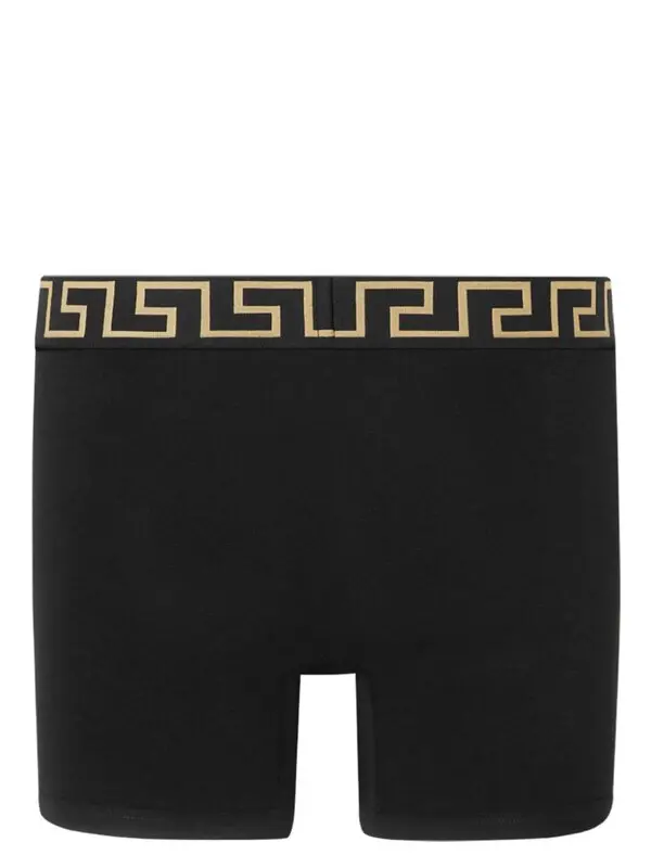 Versace Greca Border Long Boxers - Black
