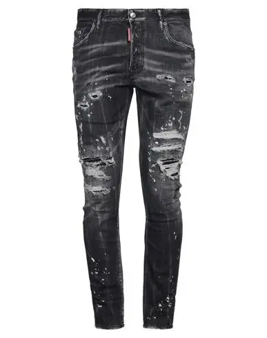 Dsquared2 Jeans In Cotton, Elastomultiester, Elastane And Calfskin - Black