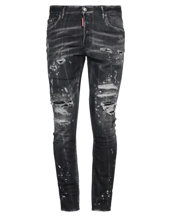 Dsquared2 Jeans In Cotton, Elastomultiester, Elastane And Calfskin - Black