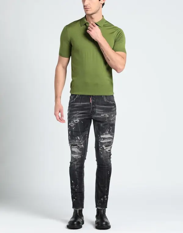 Dsquared2 Jeans In Cotton, Elastomultiester, Elastane And Calfskin - Black