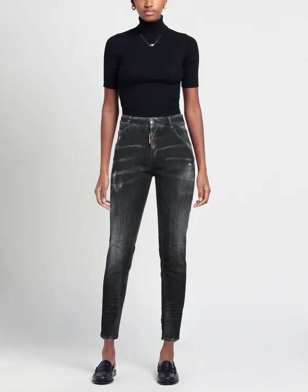 Dsquared2 Washed Cotton Blend Skinny Jeans