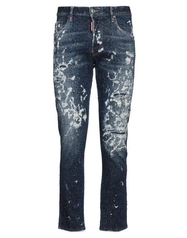 Dsquared2 Skinny Jeans With Leather Trims