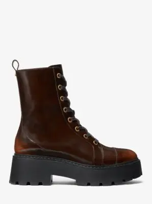 Michael Kors Blake Burnished Leather Combat Boot