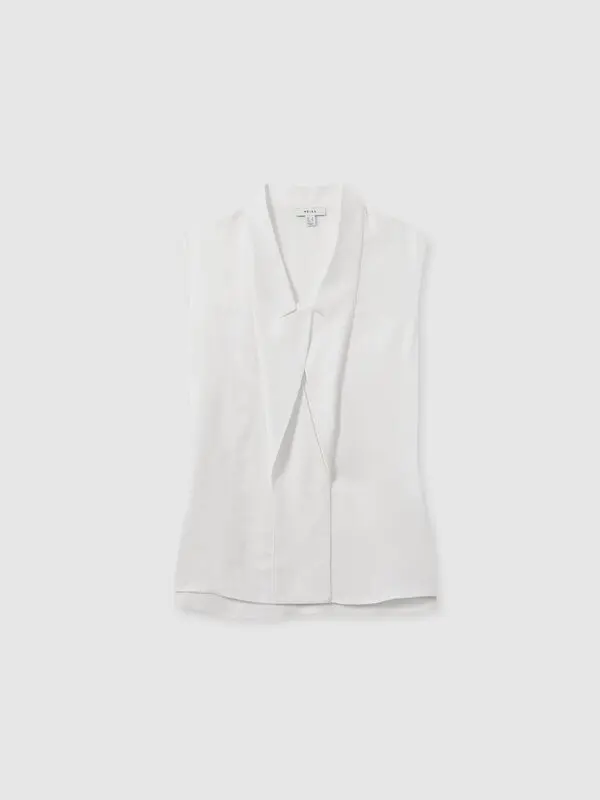 REISS Wren Relaxed Tux Top - Ivory