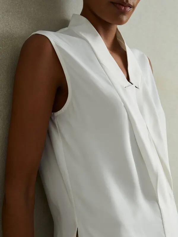 REISS Wren Relaxed Tux Top - Ivory