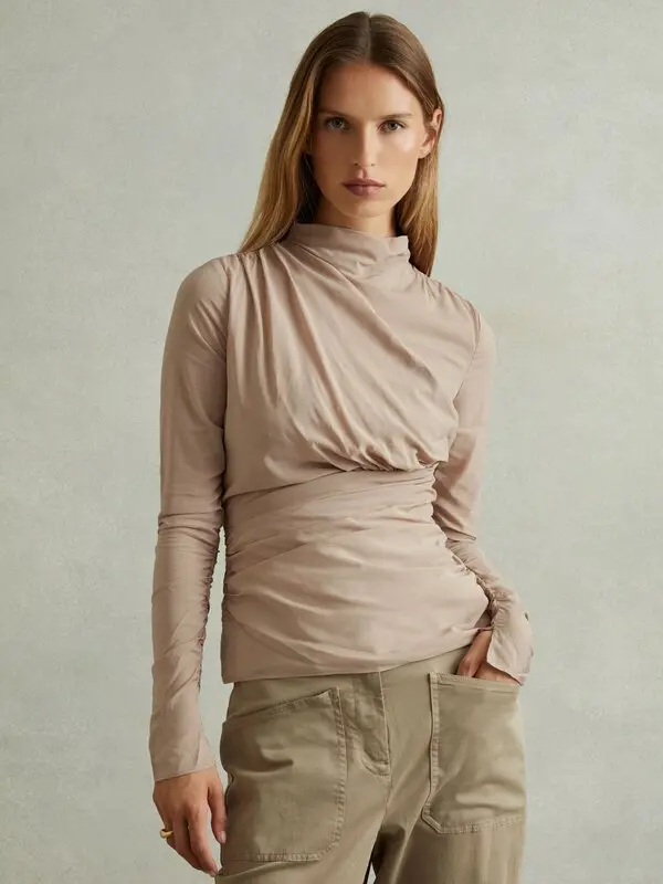 REISS Eleni Ruched Top