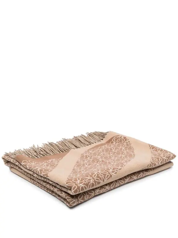 Loewe Monogram Pattern Throw - Neutrals