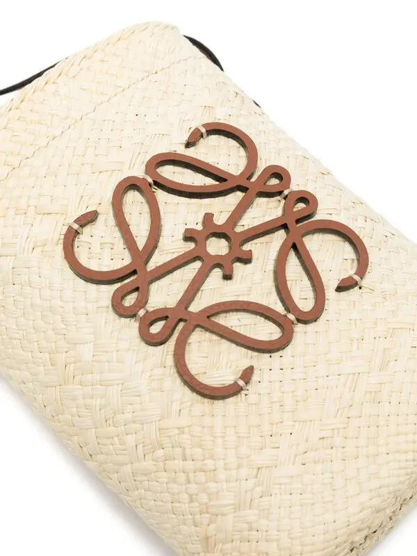 Loewe Anagram-plaque Raffia Crossbody Bag