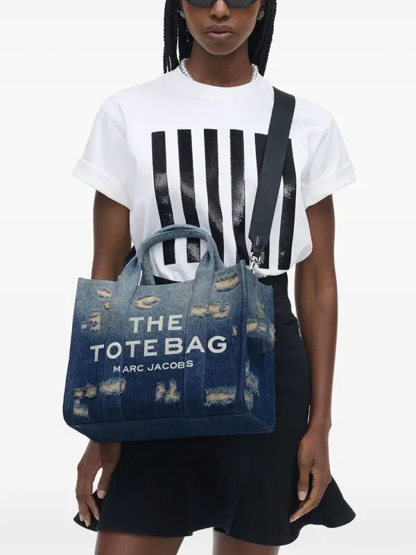 Marc Jacobs Denim Medium Rip And Repair Tote Bag - Blue