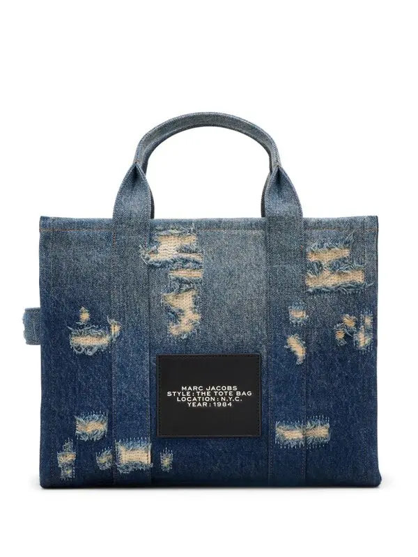 Marc Jacobs Denim Medium Rip And Repair Tote Bag - Blue