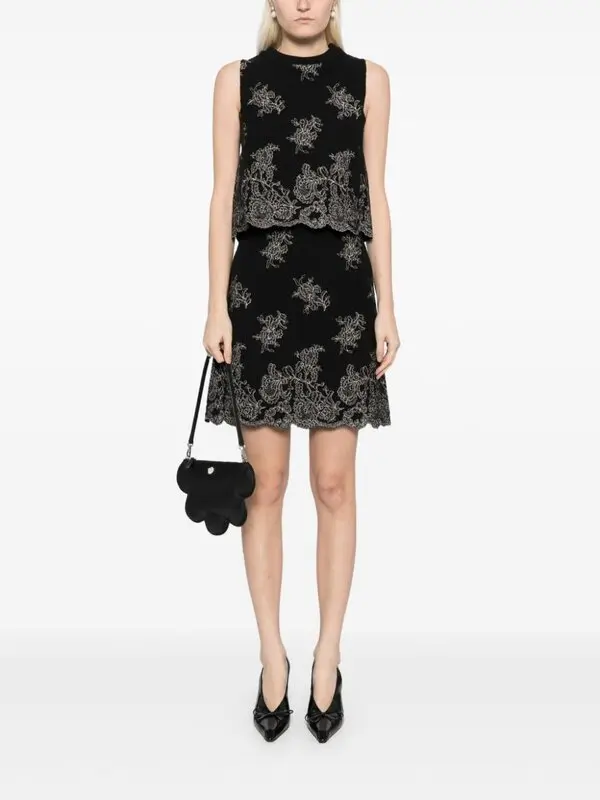 Giambattista Valli Floral-embroidered Tank Top