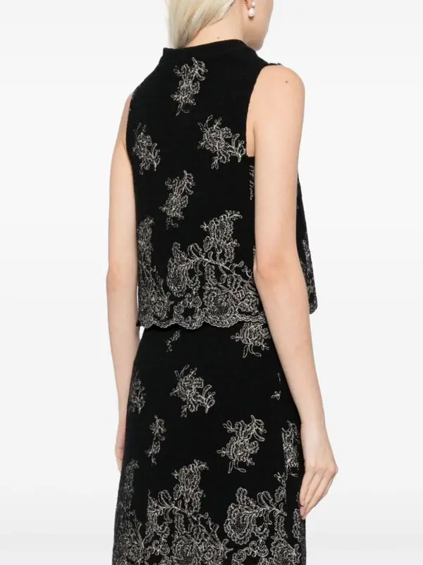 Giambattista Valli Floral-embroidered Tank Top