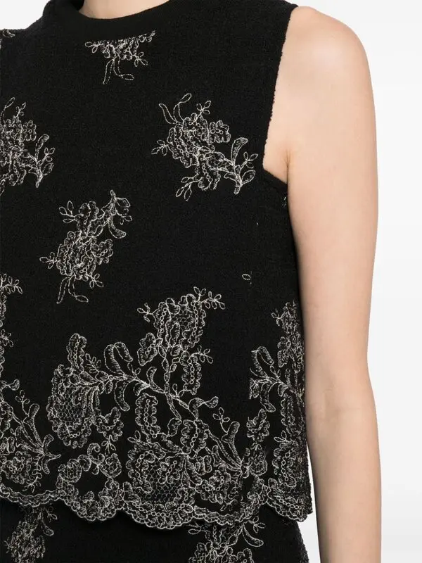 Giambattista Valli Floral-embroidered Tank Top