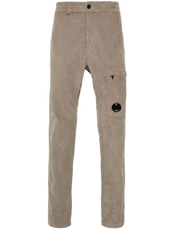 C.P. Company Lens-Detail Corduroy Cargo Trousers In Grey - 26% Off