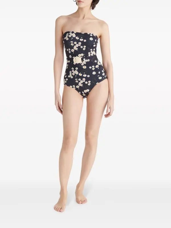 ERES Courtois Floral-print Swimsuit - Black