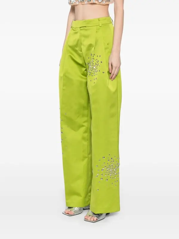 DES_PHEMMES Rhinestone-embellished Wide Leg Trousers