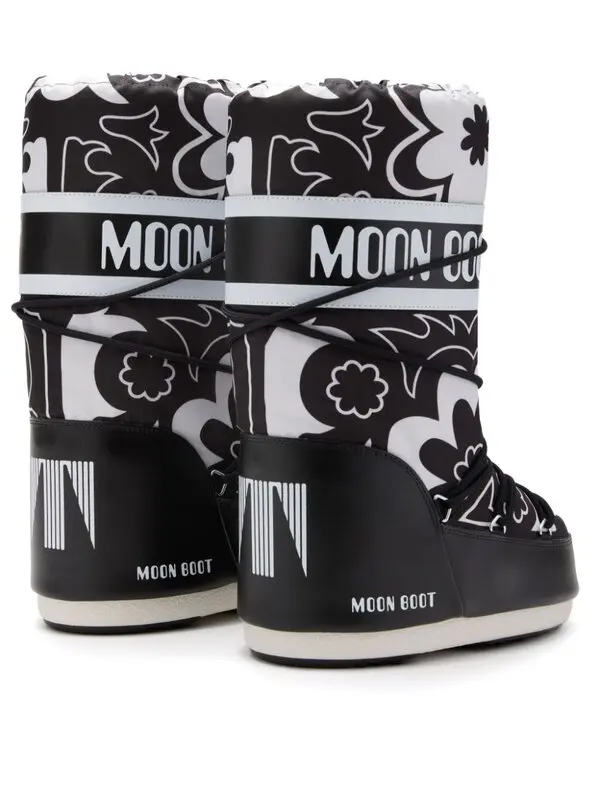 Moon Boot Icon Floral-print Boots - Black
