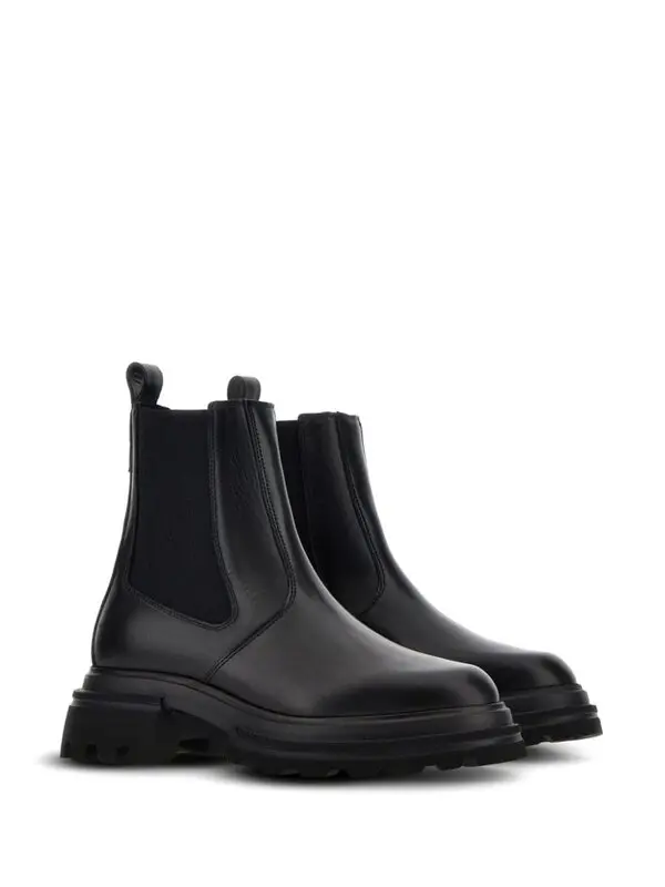 Hogan Leather Chelsea Ankle Boots - Black