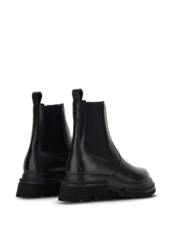 Hogan Leather Chelsea Ankle Boots - Black
