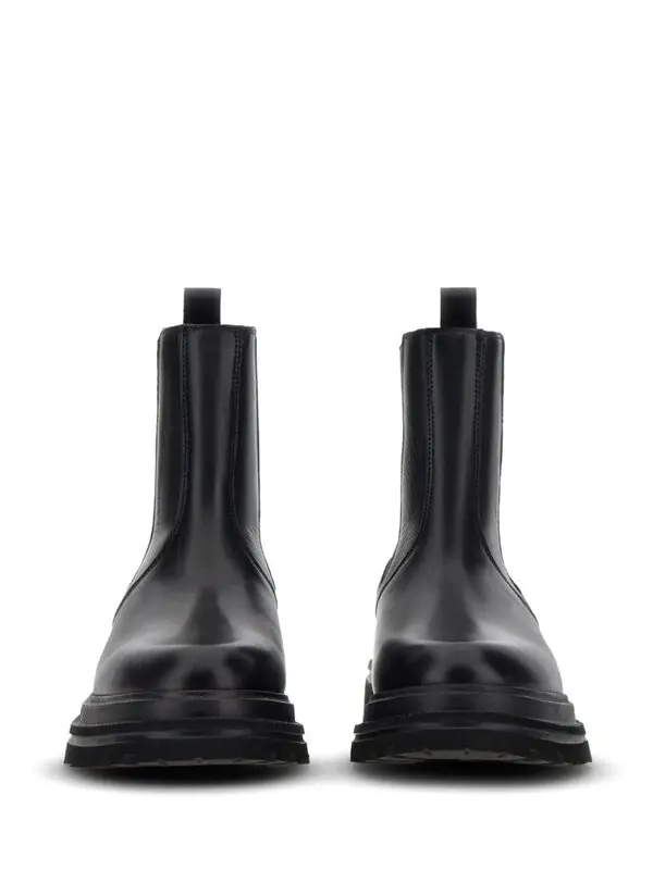 Hogan Leather Chelsea Ankle Boots - Black