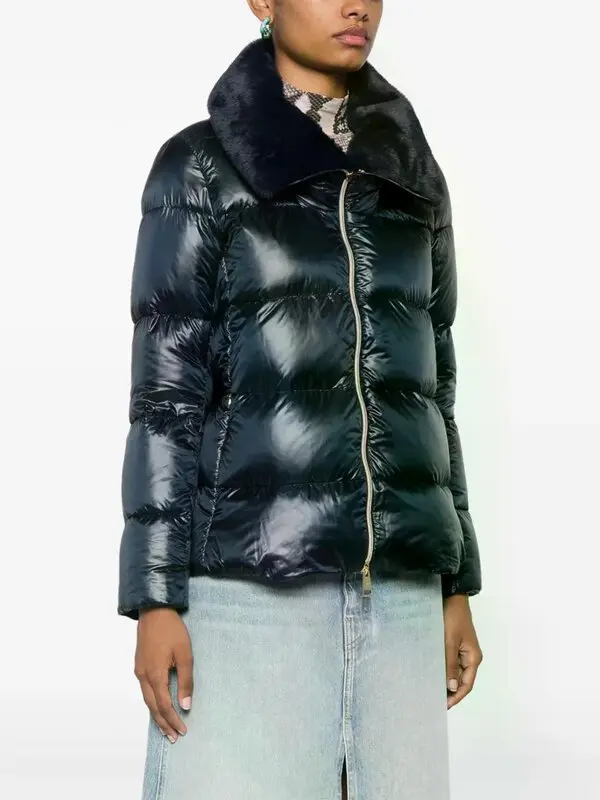 Herno Padded Jacket With Faux-fur Collar - Blue