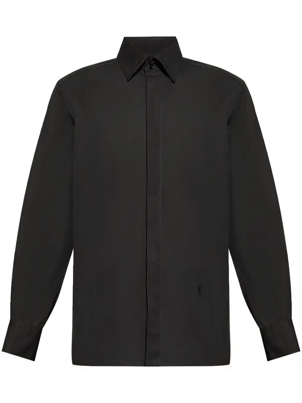 Saint Laurent Cotton Poplin Shirt - Black