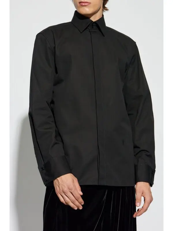 Saint Laurent Cotton Poplin Shirt - Black