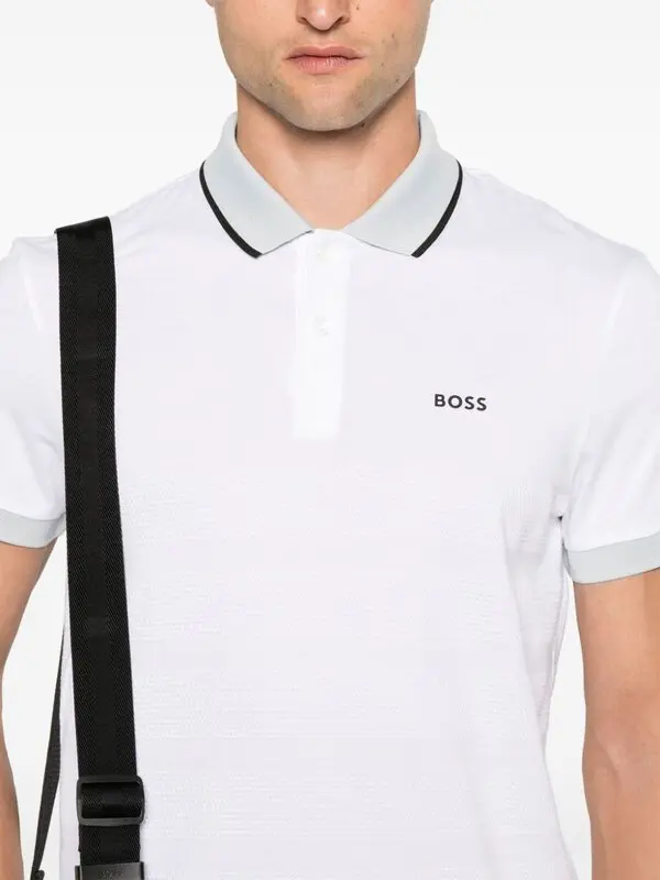 BOSS Striped Cotton Polo Shirt