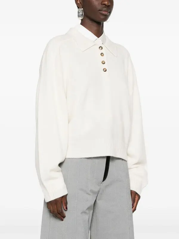 Loulou De Saison Loulou Studio Homere Polo Sweater - White