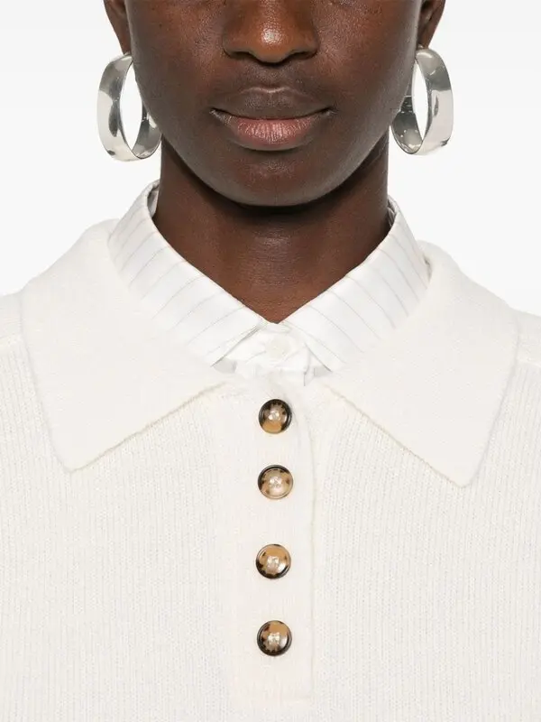 Loulou De Saison Loulou Studio Homere Polo Sweater - White