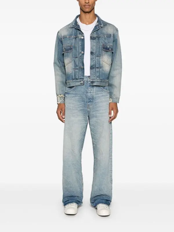 PURPLE BRAND Logo-patch Wide Leg Jeans