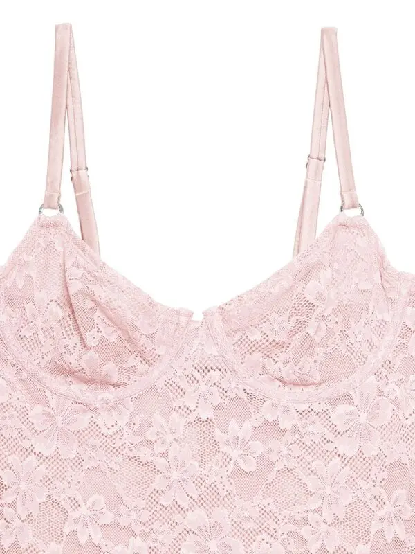 FLEUR DU MAL Le Stretch Lace Wireless Bodysuit - Pink