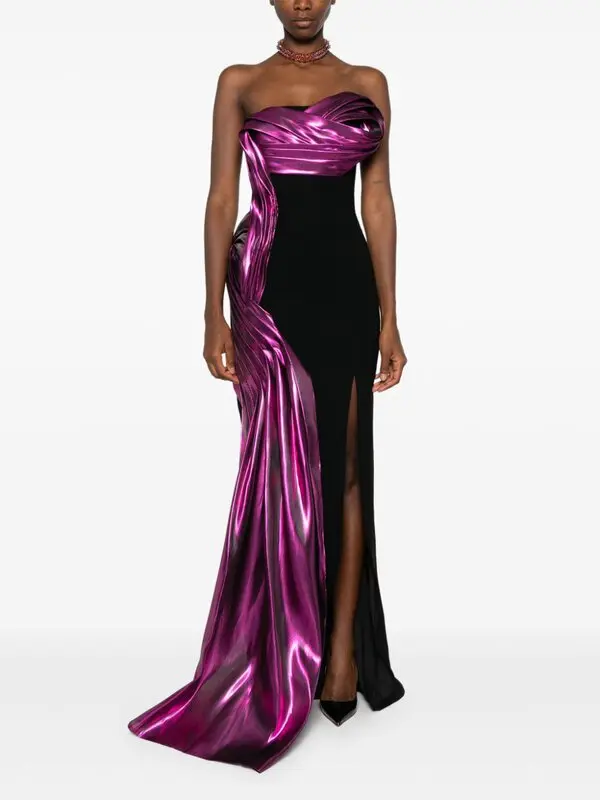 GABY CHARBACHY Metallic-effect Mermaid Gown