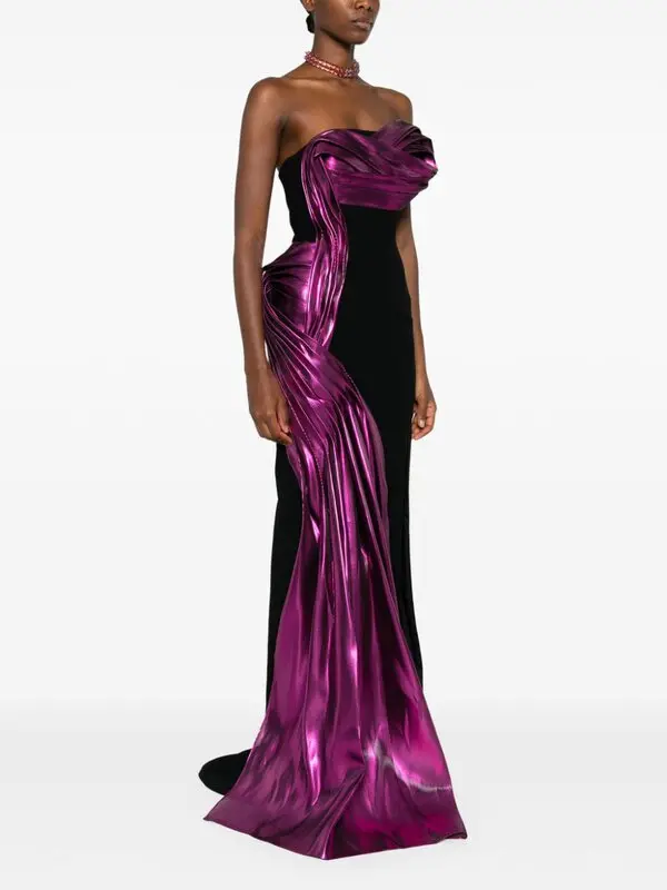 GABY CHARBACHY Metallic-effect Mermaid Gown