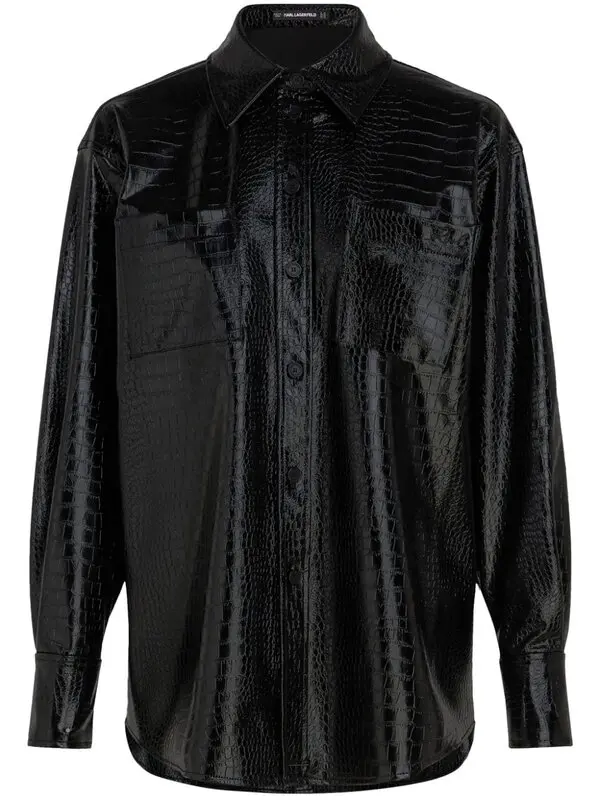 Karl Lagerfeld Faux-leather Shirt