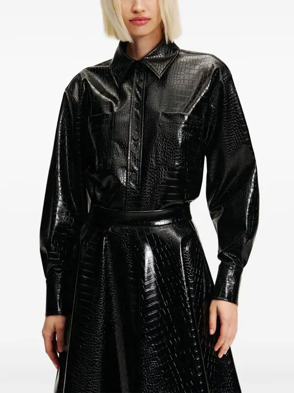 Karl Lagerfeld Faux-leather Shirt