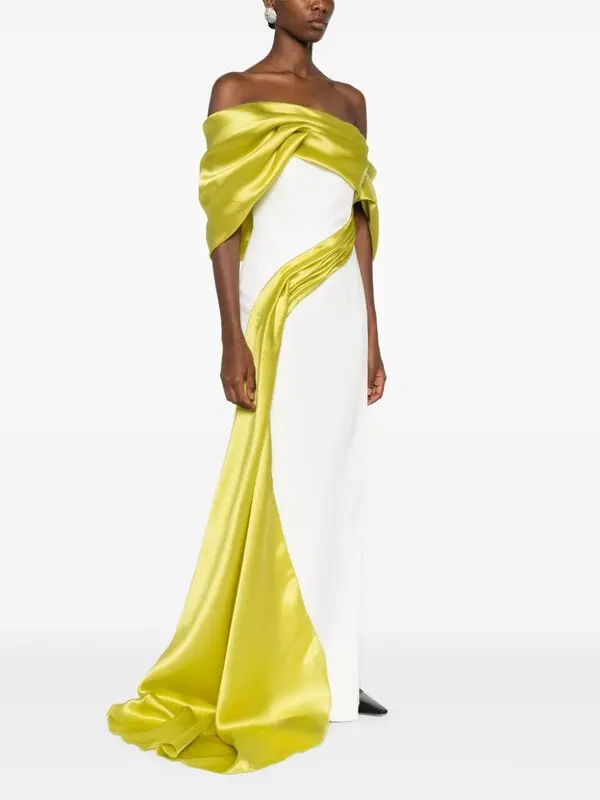 GABY CHARBACHY Colour-block Side-slit Gown