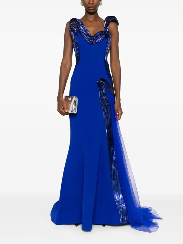 GABY CHARBACHY Metallic-effect Mermaid Gown