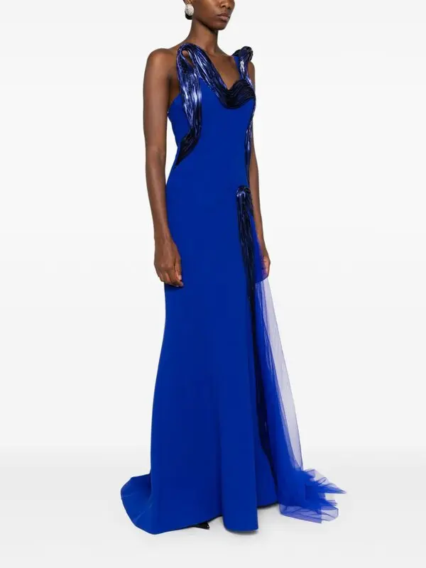 GABY CHARBACHY Metallic-effect Mermaid Gown