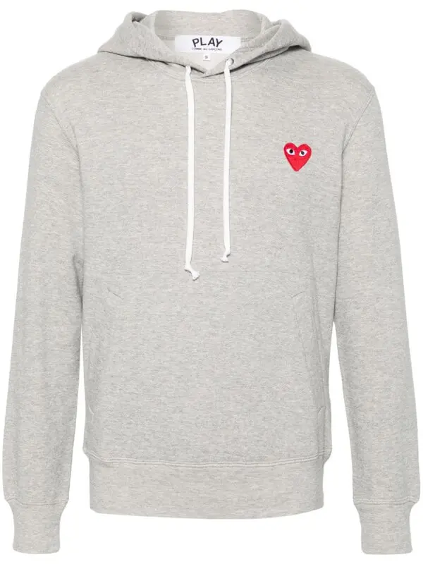 Play Comme Des Garcon Comme Des Garçons Heart-patch Hoodie - Grey