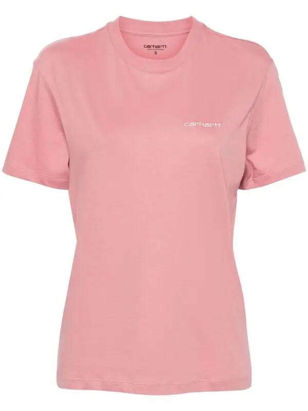 Carhartt Work In Progress Script Embroidery T-shirt - Pink