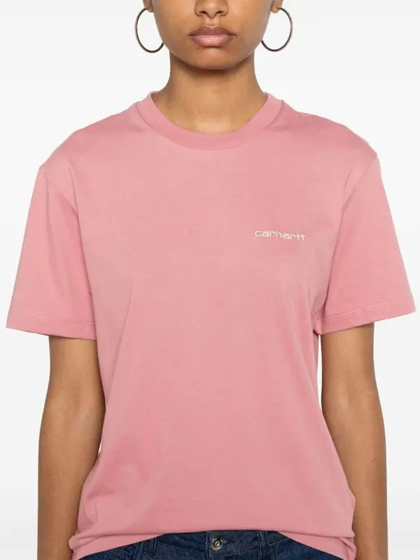 Carhartt Work In Progress Script Embroidery T-shirt - Pink