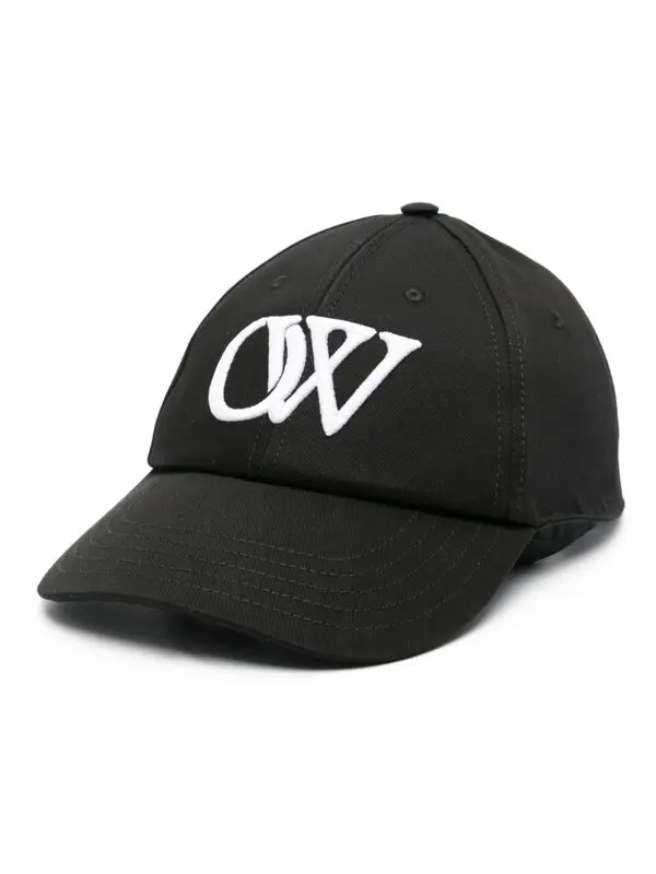Off-White Logo-embroidered Cap - Black