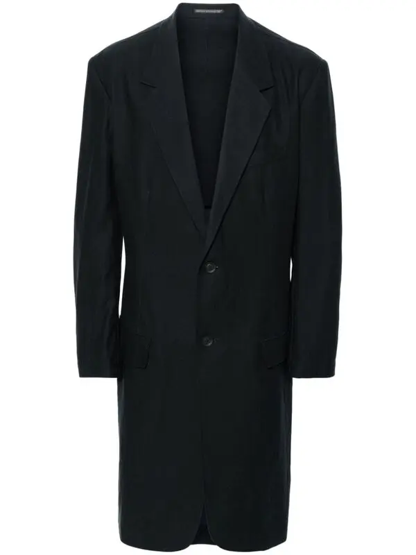 Yohji Yamamoto Graphic-print Mid-length Coat