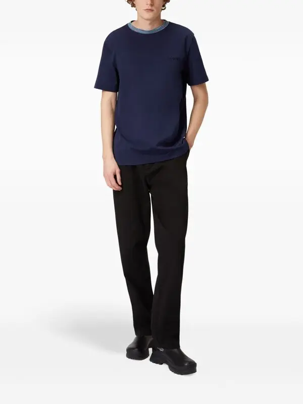 Missoni Embroidered Cotton T-shirt - Blue