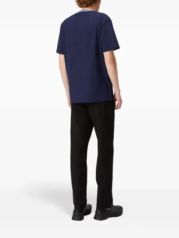 Missoni Embroidered Cotton T-shirt - Blue